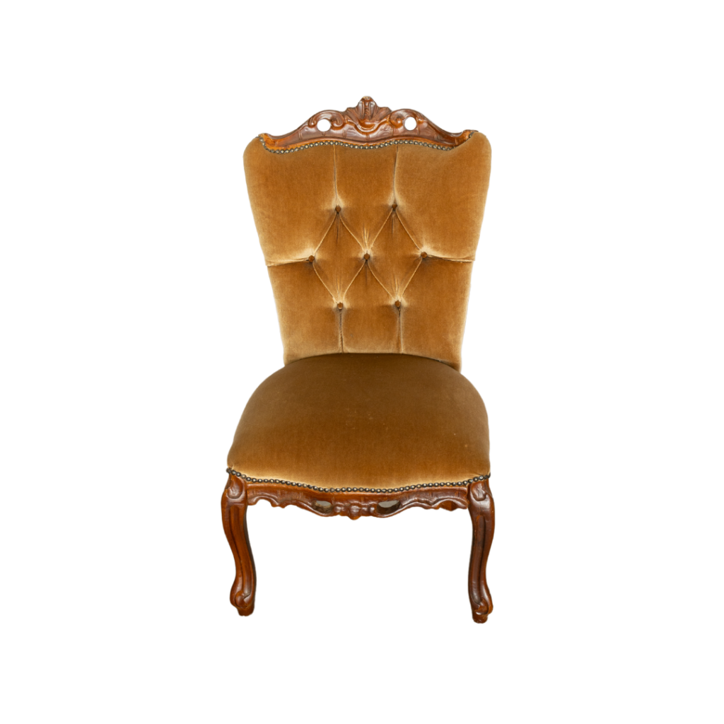 Vintage Velvet Chair – Caramel - Elderberry Event HireVintage Velvet ...