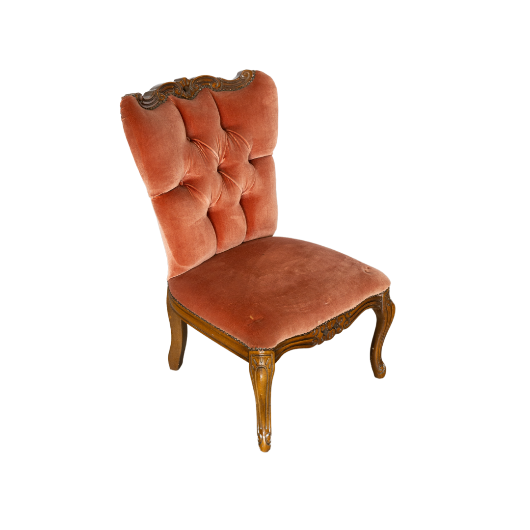 Vintage Velvet Chair – Rouge Pink – Elderberry Event Hire
