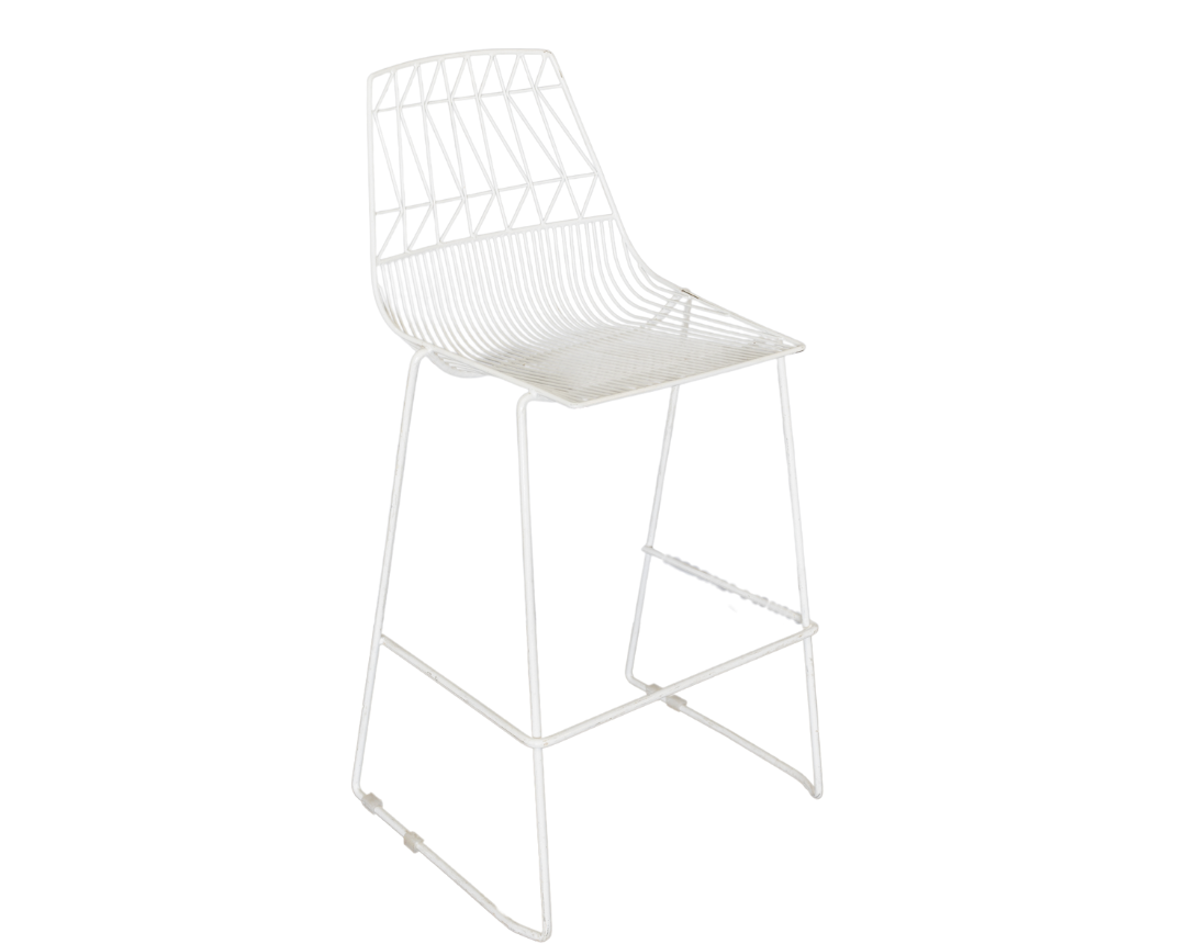 Bertoia Wire Bar Stool – White - Elderberry Event Hire
