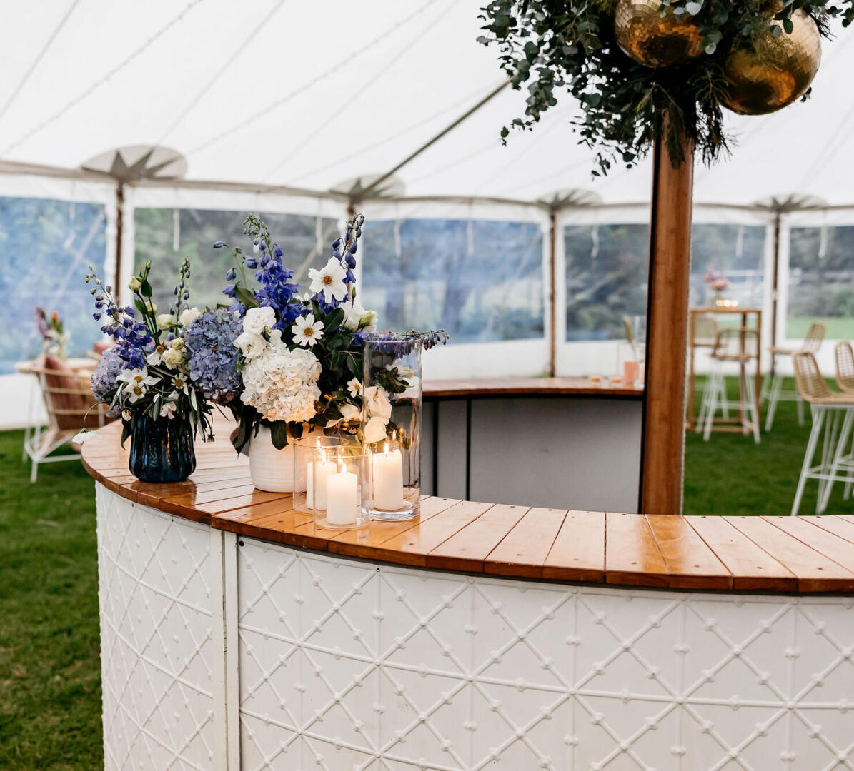 White Round Bar - Elderberry Event Hire