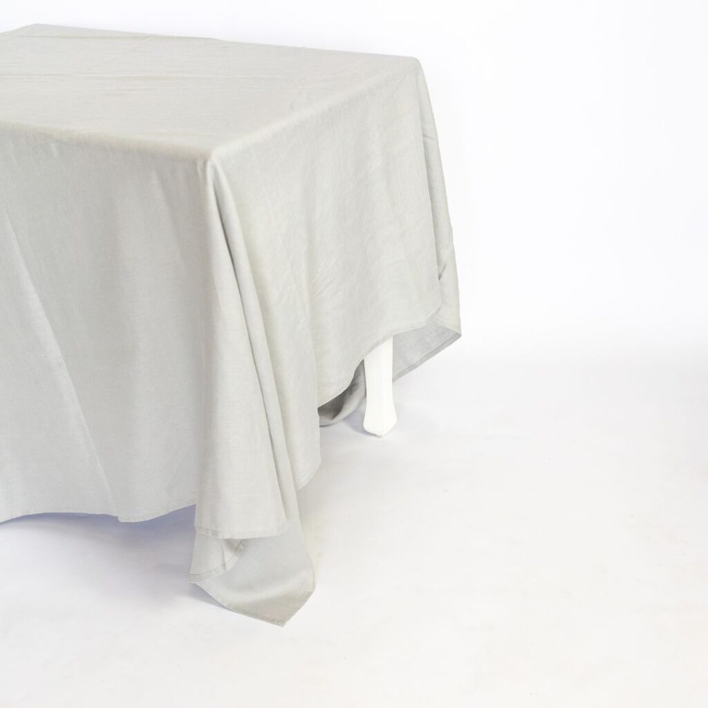 Linen Tablecloth – Soft Grey - Elderberry Event HireLinen Tablecloth ...