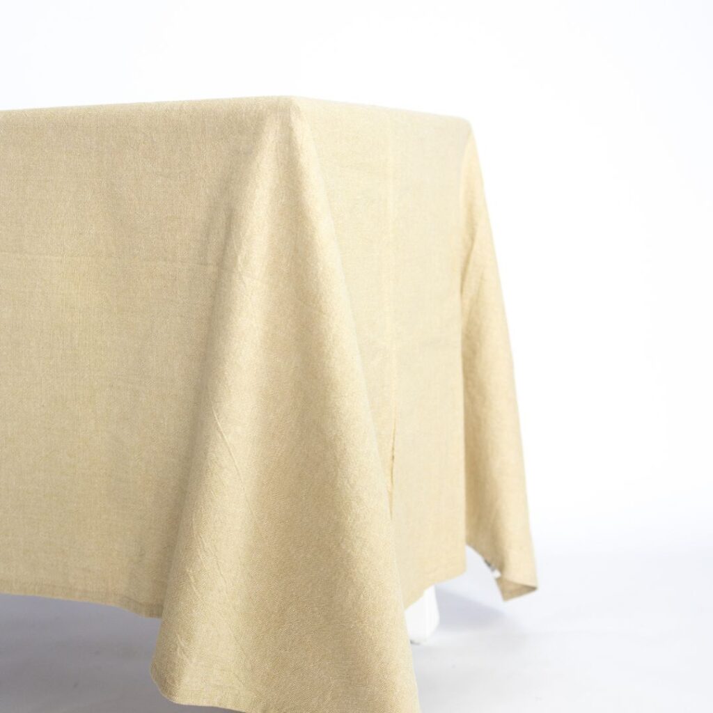 Linen Tablecloth – Sand - Elderberry Event Hire